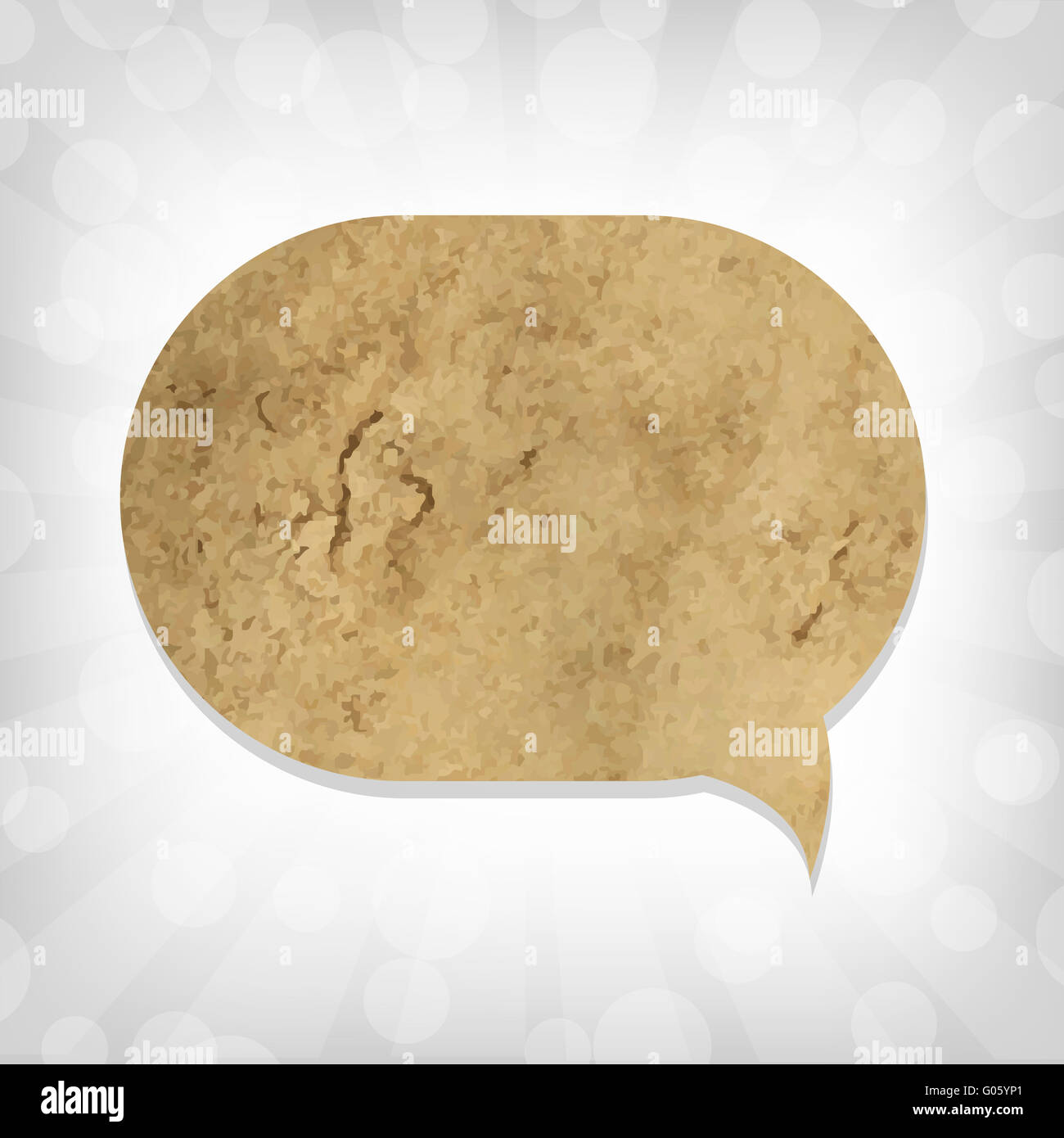 Vintage Speech Bubble With Grey Sunburst And Bokeh Stock Photo - Alamy