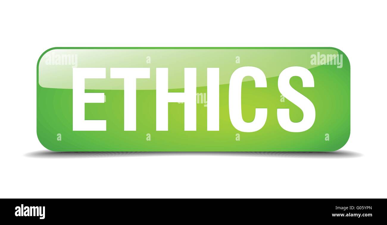 ethics green square 3d realistic isolated web button Stock Vector Image ...