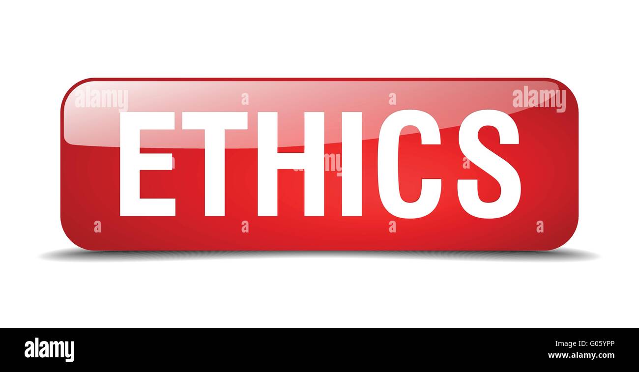 ethics red square 3d realistic isolated web button Stock Vector Image ...