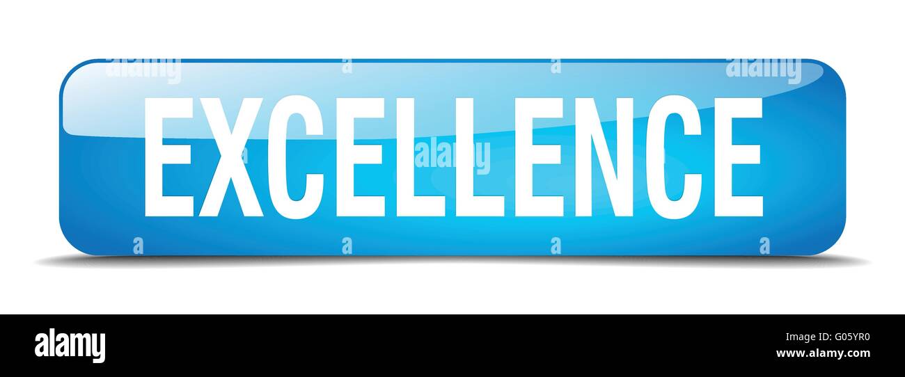 excellence blue square 3d realistic isolated web button Stock Vector ...