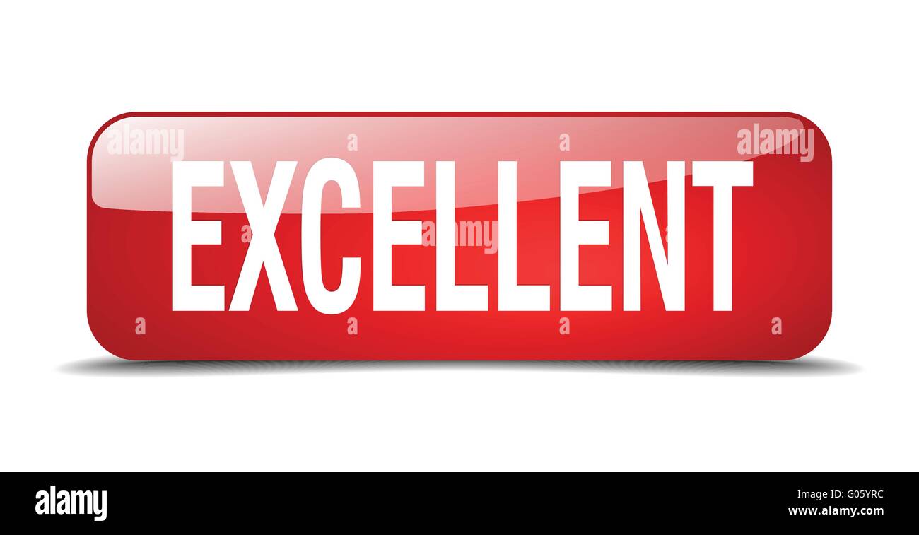 excellent red square 3d realistic isolated web button Stock Vector ...