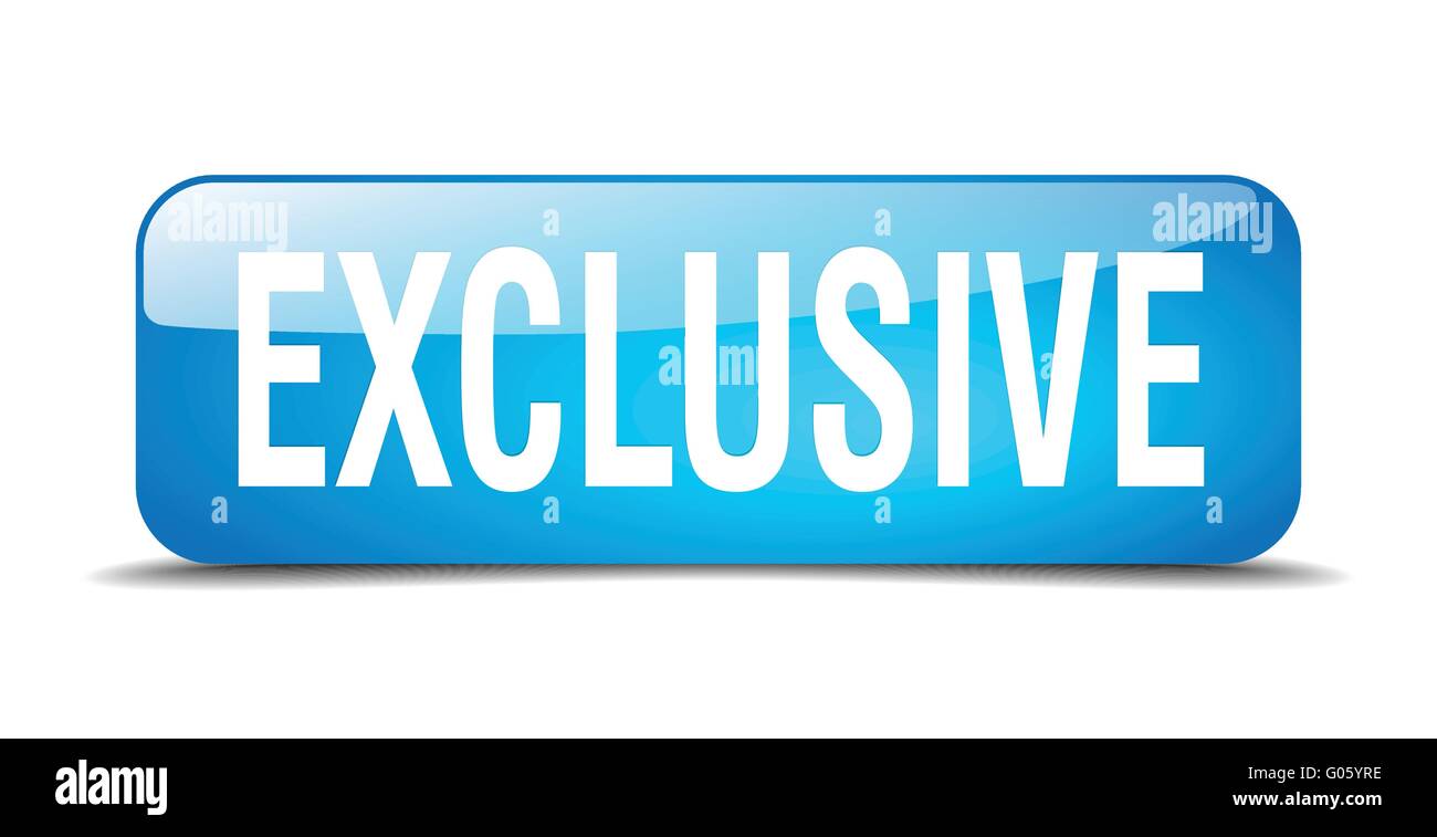 exclusive blue square 3d realistic isolated web button Stock Vector ...