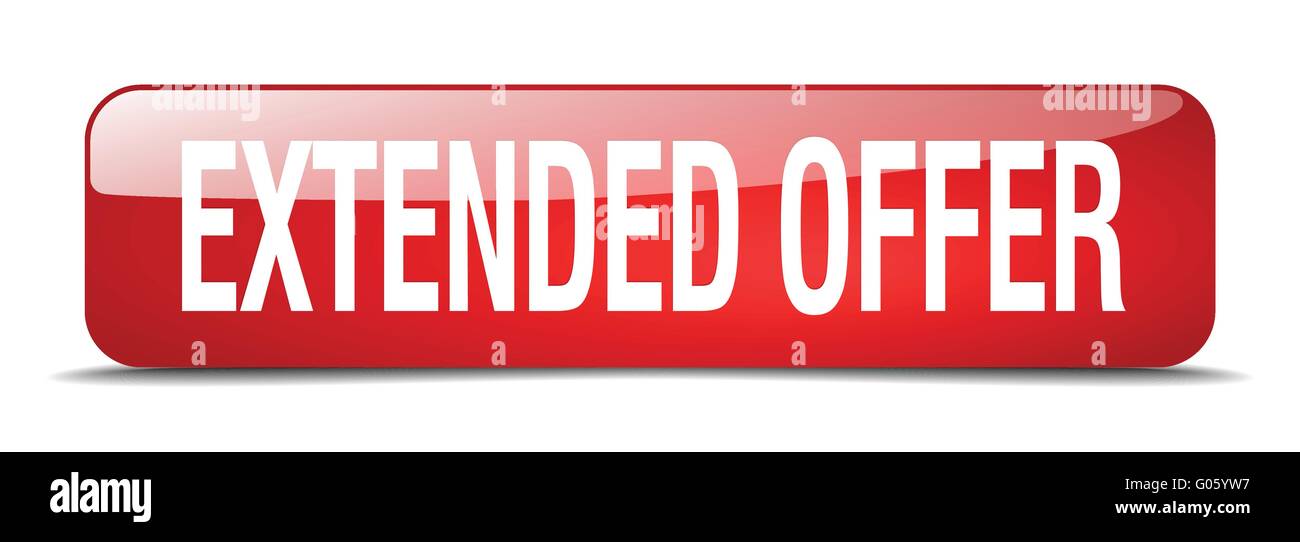 extended offer red square 3d realistic isolated web button Stock Vector ...