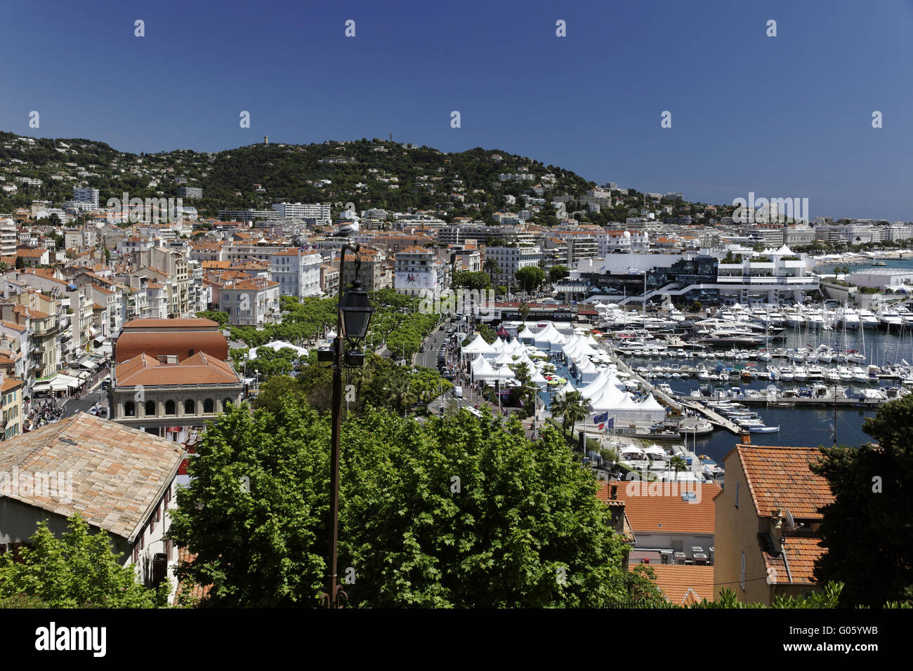 Cannes, panorama view from the castle with marina Stock Photo - Alamy