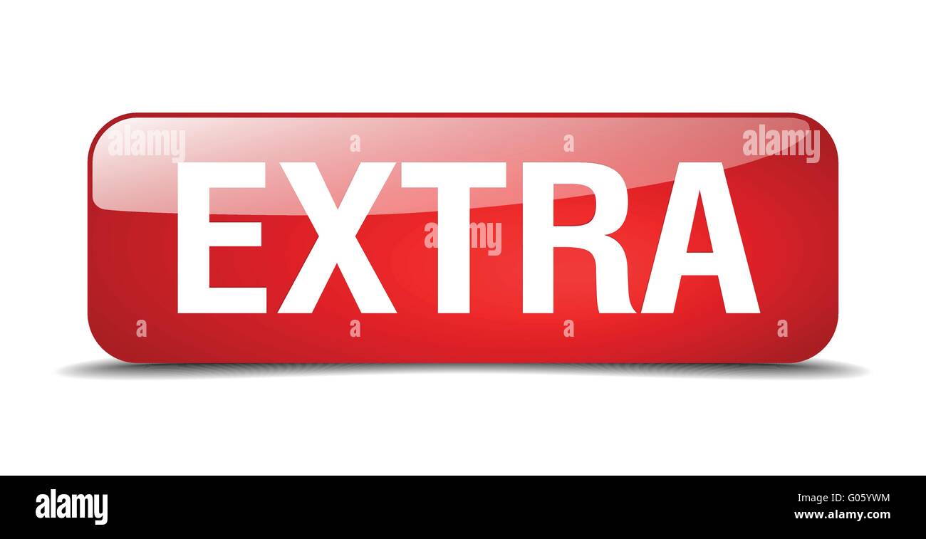 extra red square 3d realistic isolated web button Stock Vector Image ...