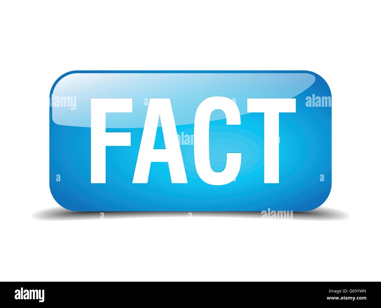 fact blue square 3d realistic isolated web button Stock Vector Image ...