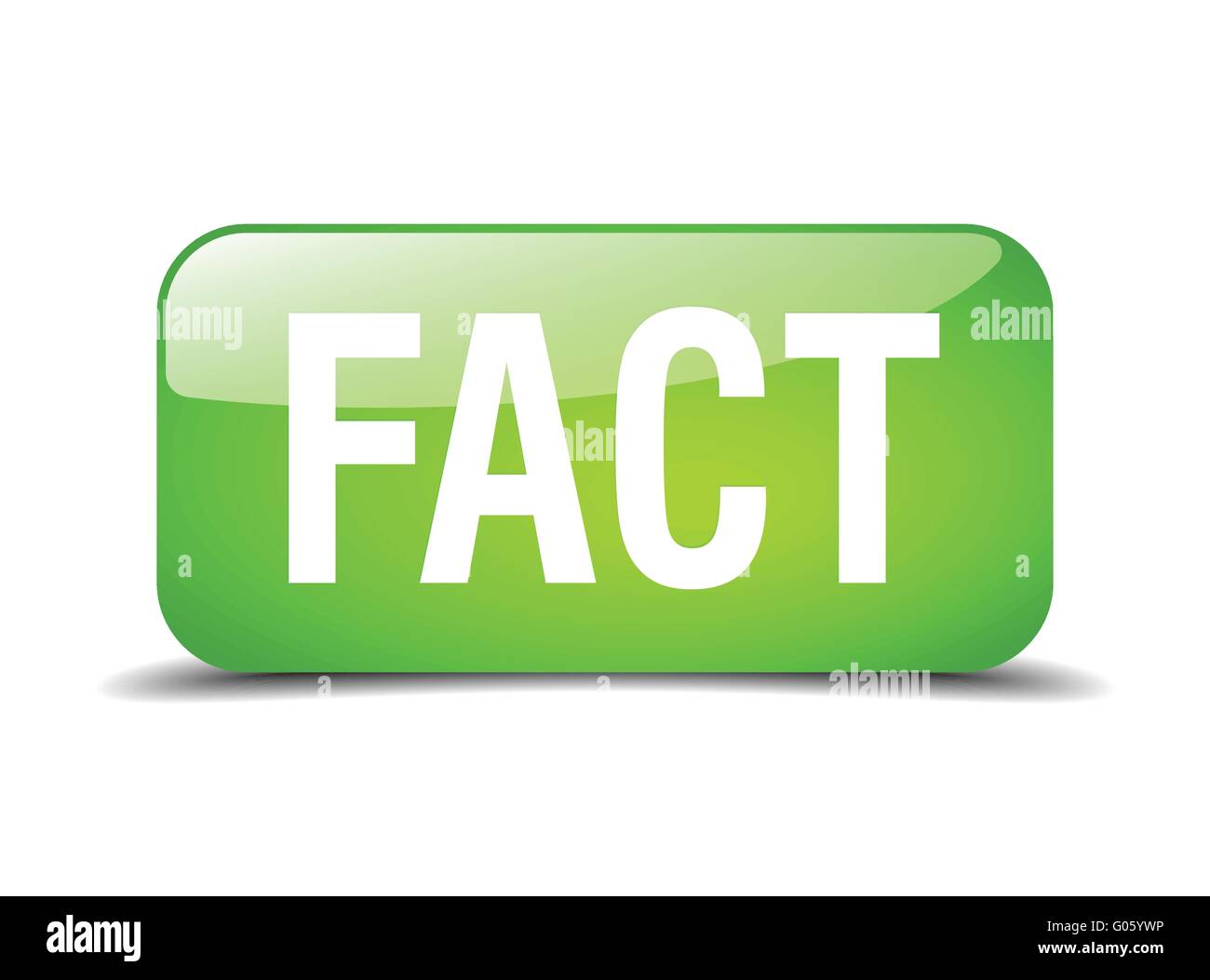 fact green square 3d realistic isolated web button Stock Vector Image ...
