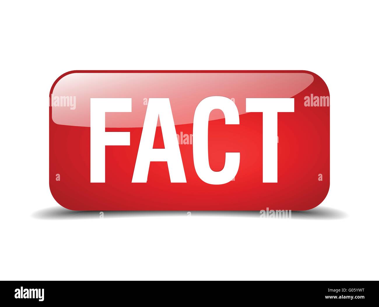 fact red square 3d realistic isolated web button Stock Vector Image ...