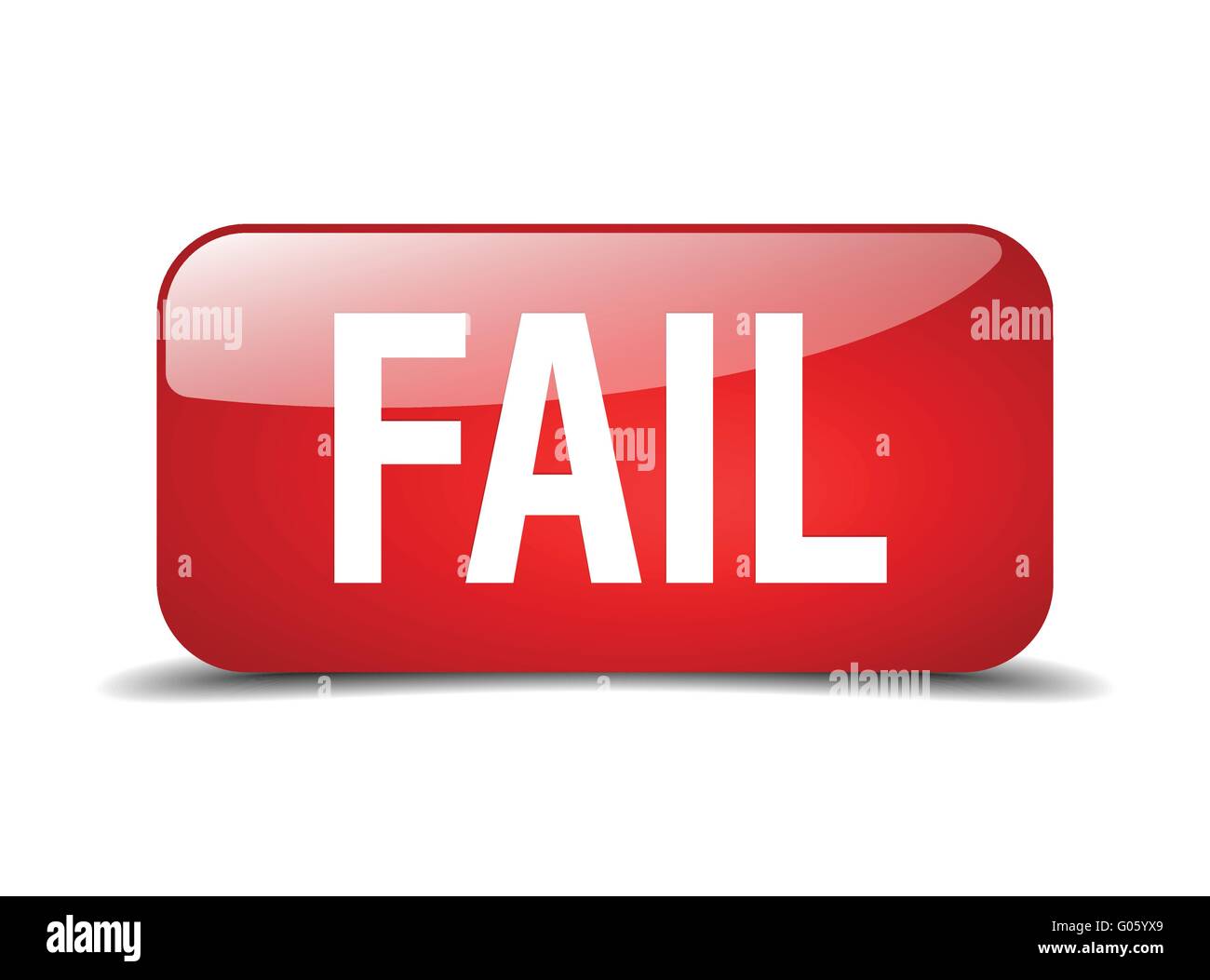 fail red square 3d realistic isolated web button Stock Vector Image ...