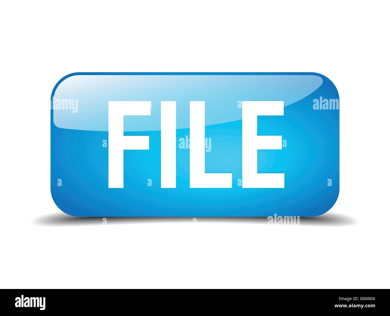 file blue square 3d realistic isolated web button Stock Vector Image ...