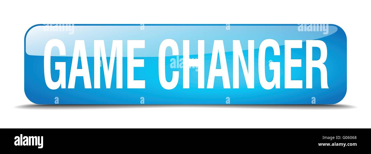 game changer blue square 3d realistic isolated web button Stock Vector ...