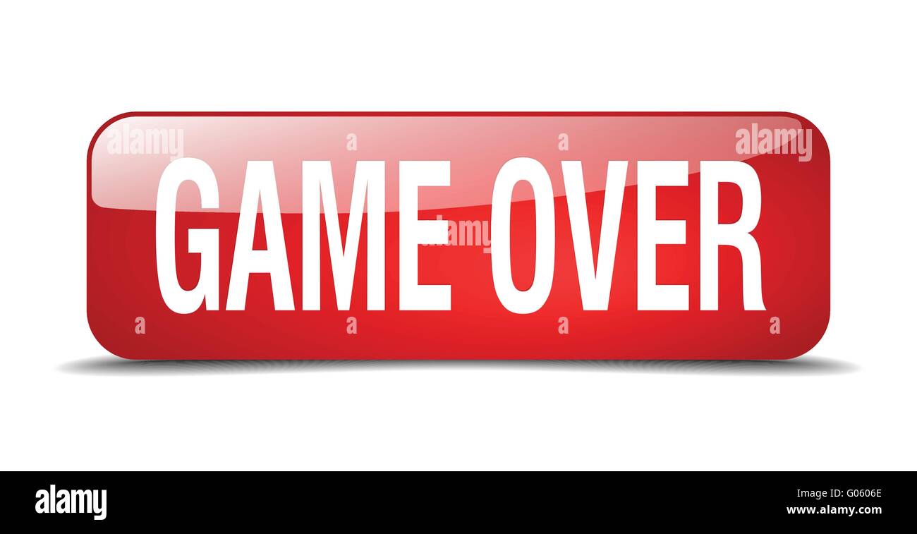 game over red square 3d realistic isolated web button Stock Vector ...