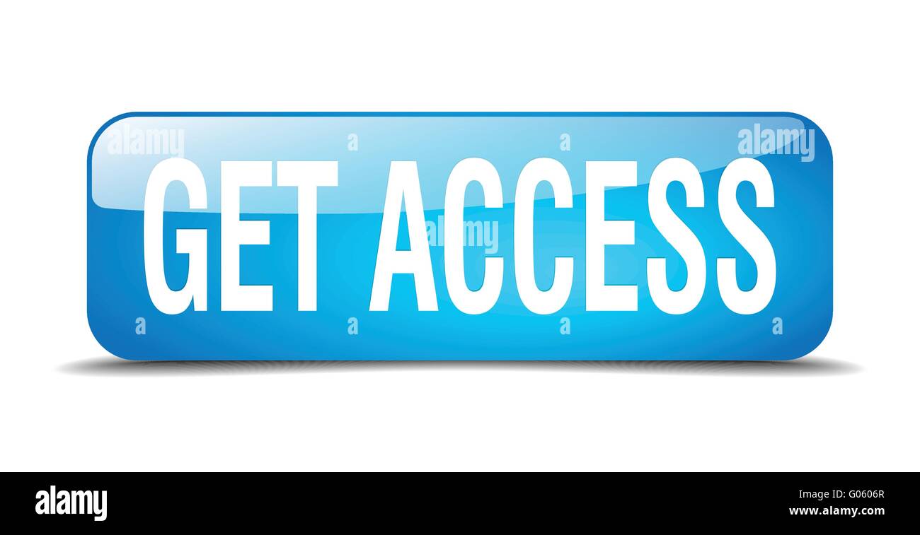 get access blue square 3d realistic isolated web button Stock Vector ...