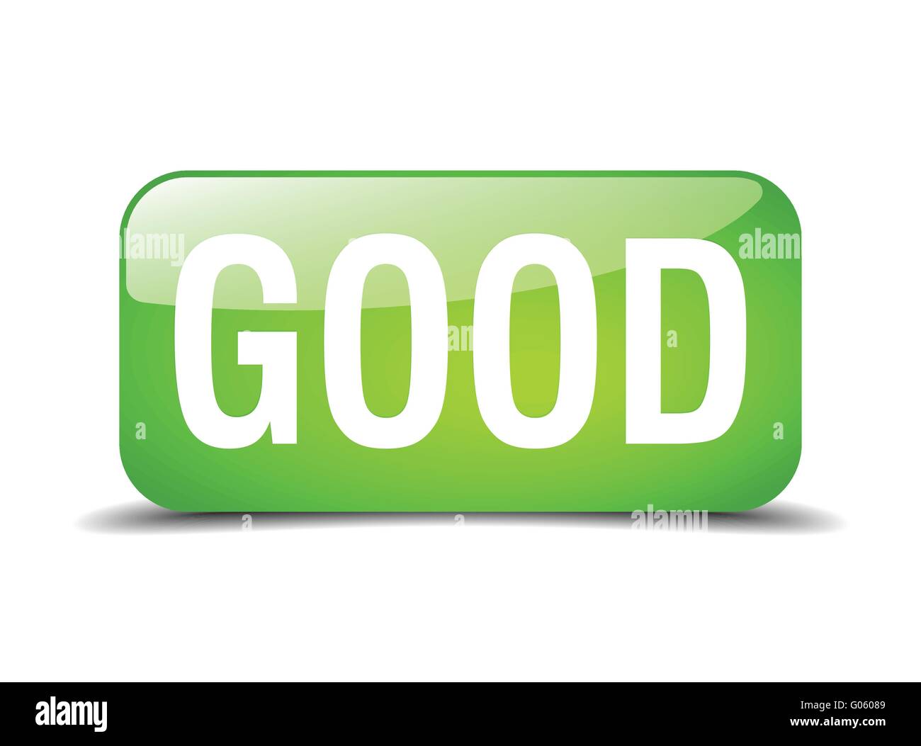good green square 3d realistic isolated web button Stock Vector Image ...