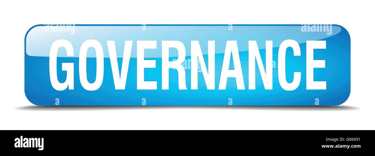governance blue square 3d realistic isolated web button Stock Vector ...