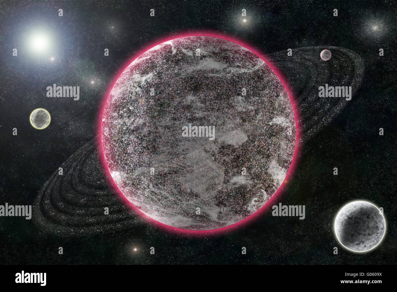 New Planetary System, Abstract cosmic background w Stock Photo - Alamy