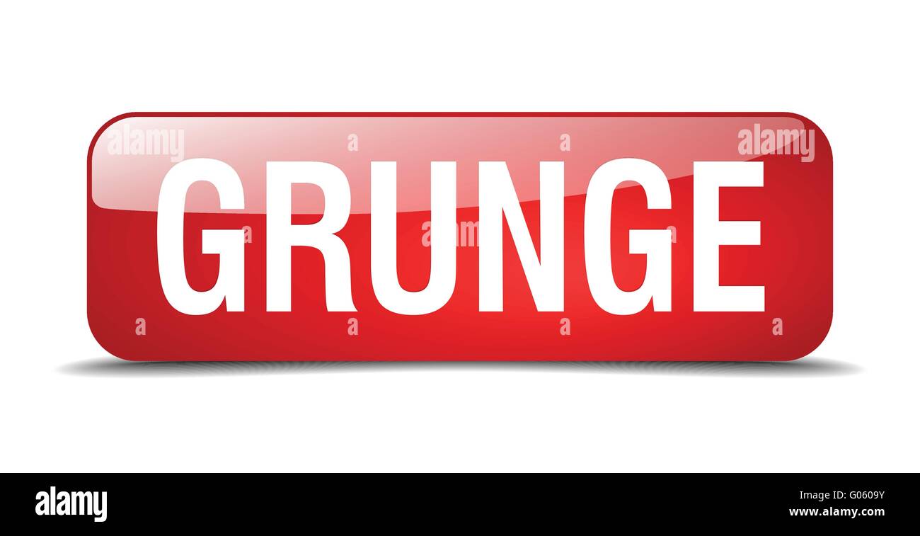 grunge red square 3d realistic isolated web button Stock Vector Image ...