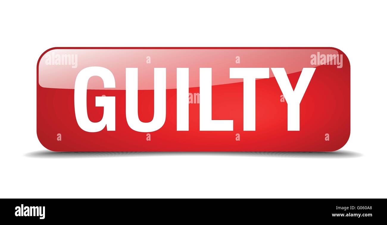 guilty red square 3d realistic isolated web button Stock Vector Image ...