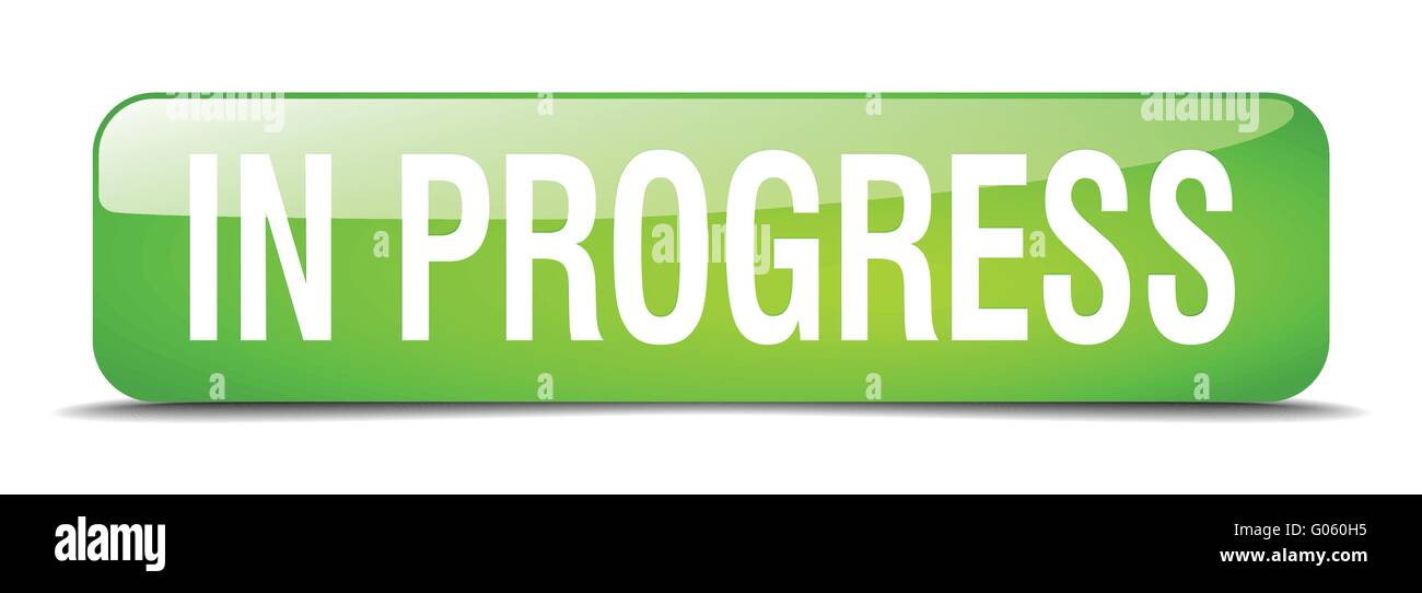 in progress green square 3d realistic isolated web button Stock Vector ...