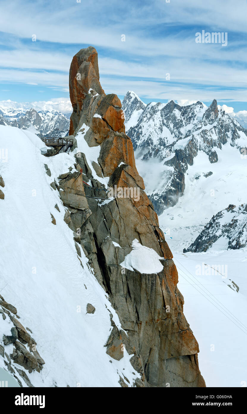 Mont Blanc mountain massif (view from Aiguille du Midi Mount, French ...