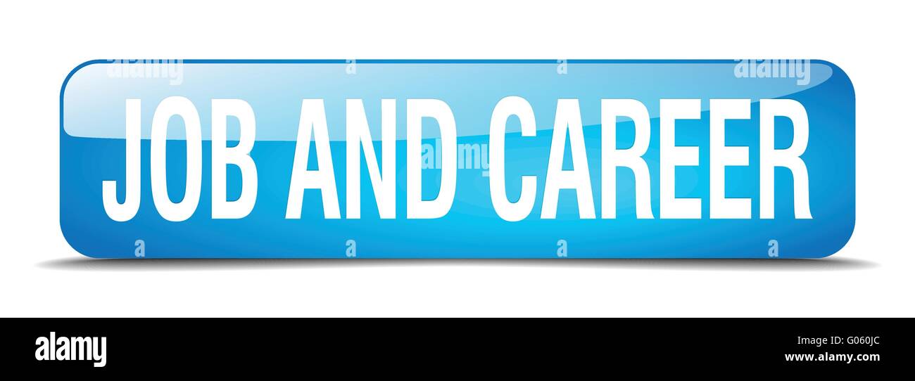 job and career blue square 3d realistic isolated web button Stock ...