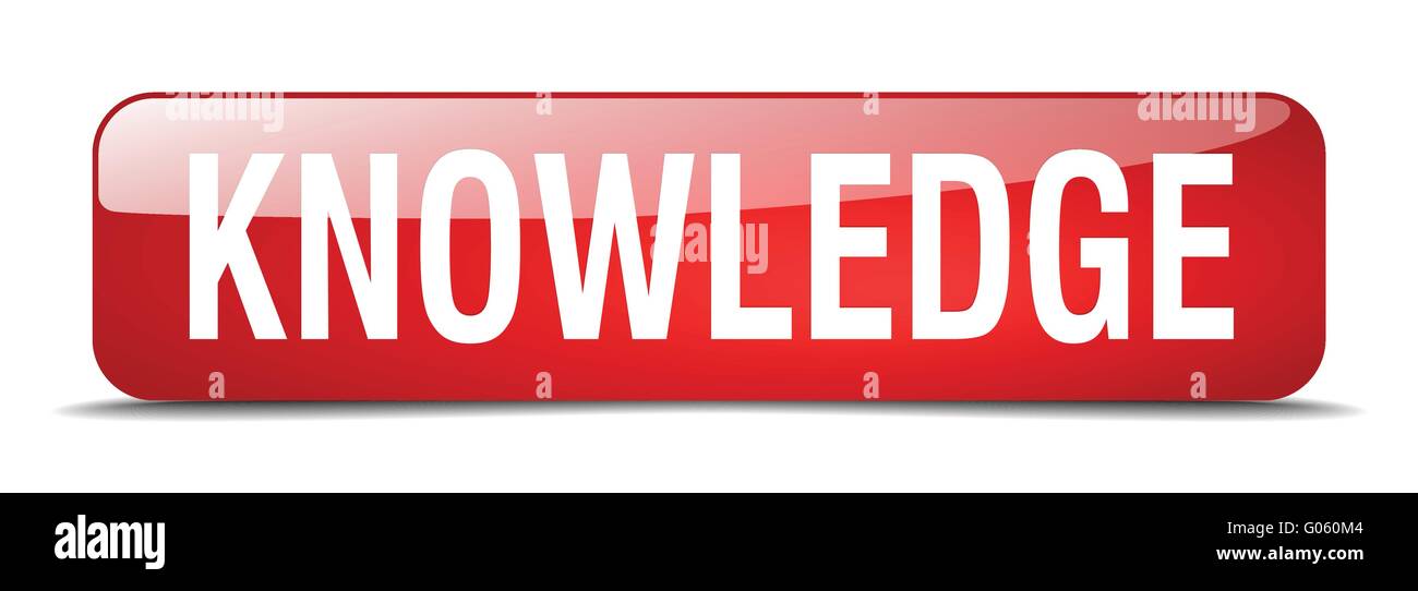 knowledge red square 3d realistic isolated web button Stock Vector ...