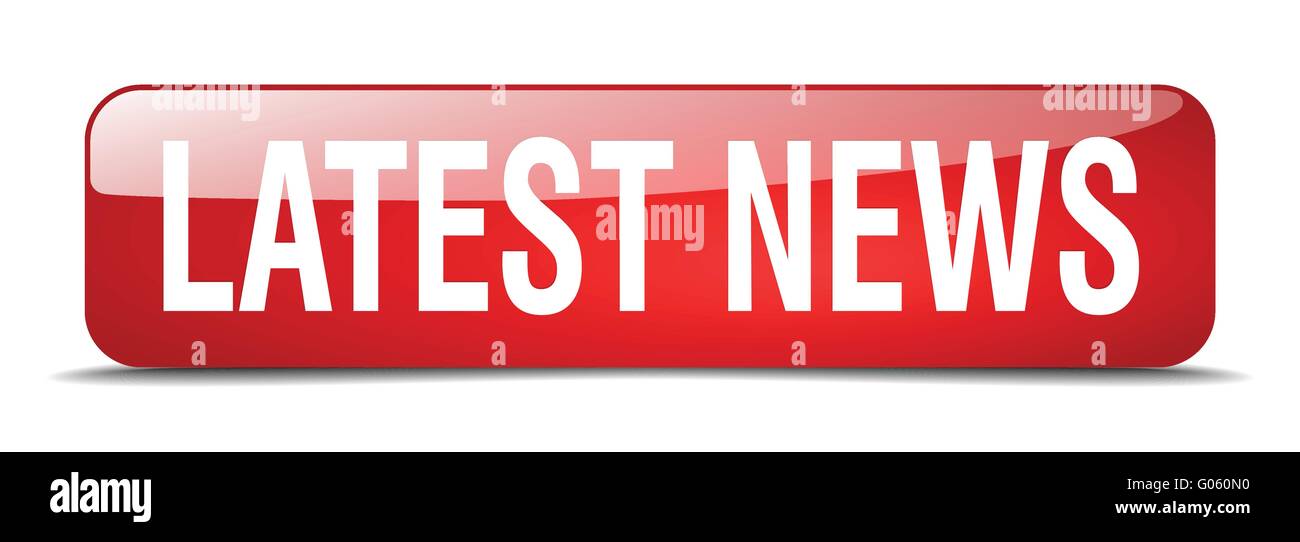 latest news red square 3d realistic isolated web button Stock Vector ...