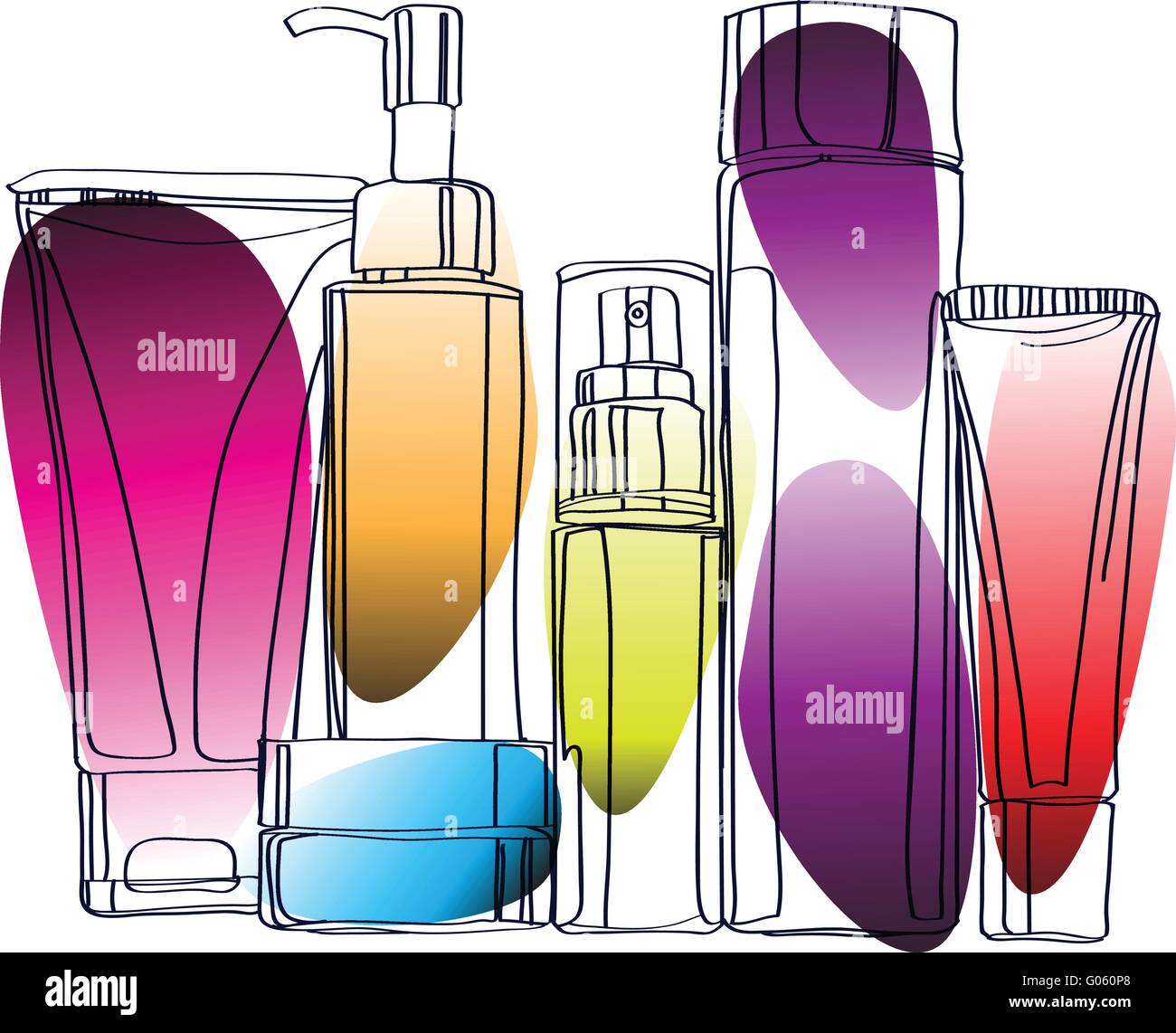 Bottle jars cosmetic products Stock Vector Images - Alamy