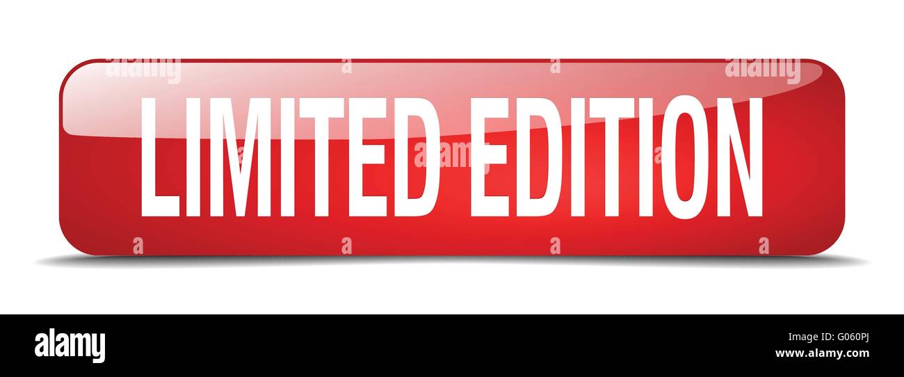 limited edition red square 3d realistic isolated web button Stock ...
