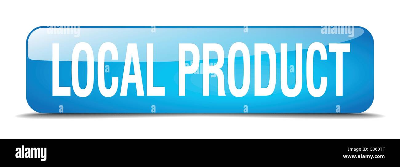 local product blue square 3d realistic isolated web button Stock Vector ...
