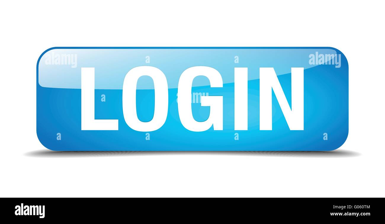 login blue square 3d realistic isolated web button Stock Vector Image ...