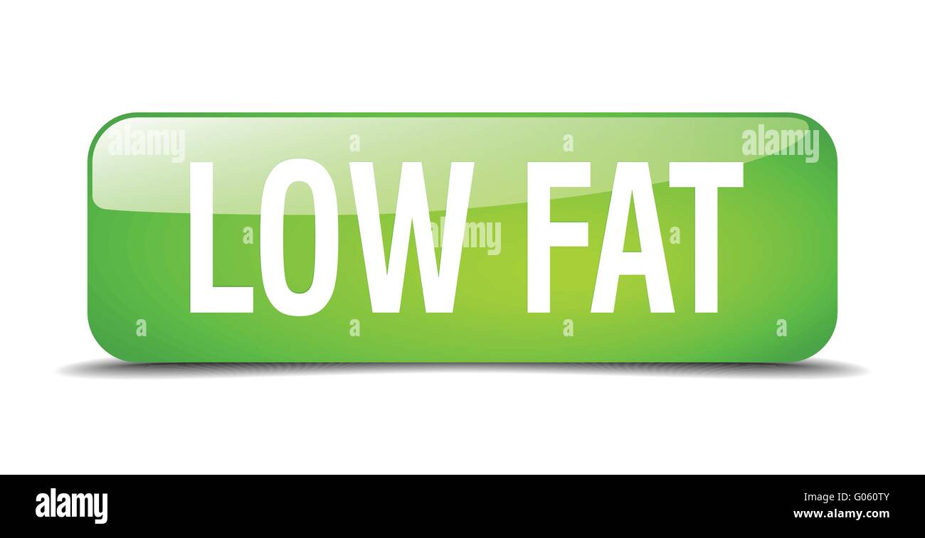 low fat green square 3d realistic isolated web button Stock Vector ...