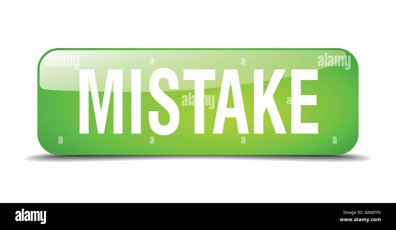 mistake green square 3d realistic isolated web button Stock Vector ...
