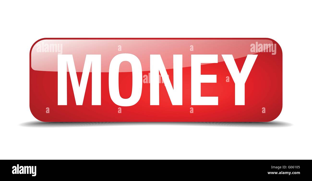 money red square 3d realistic isolated web button Stock Vector Image ...