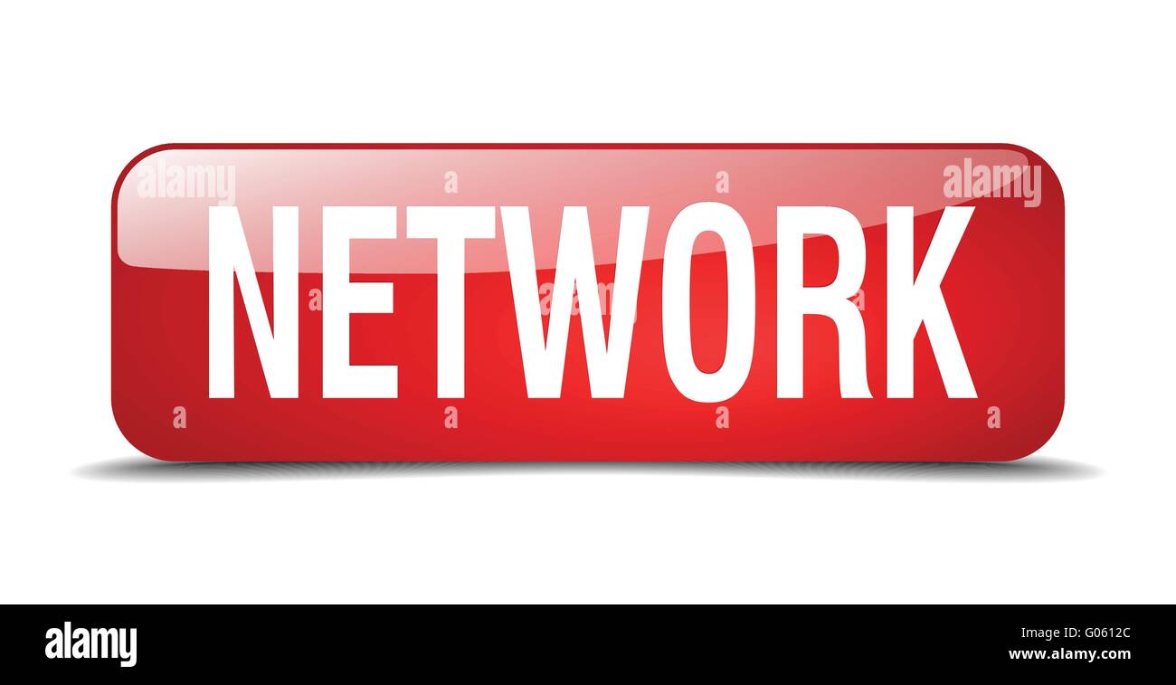 network red square 3d realistic isolated web button Stock Vector Image ...