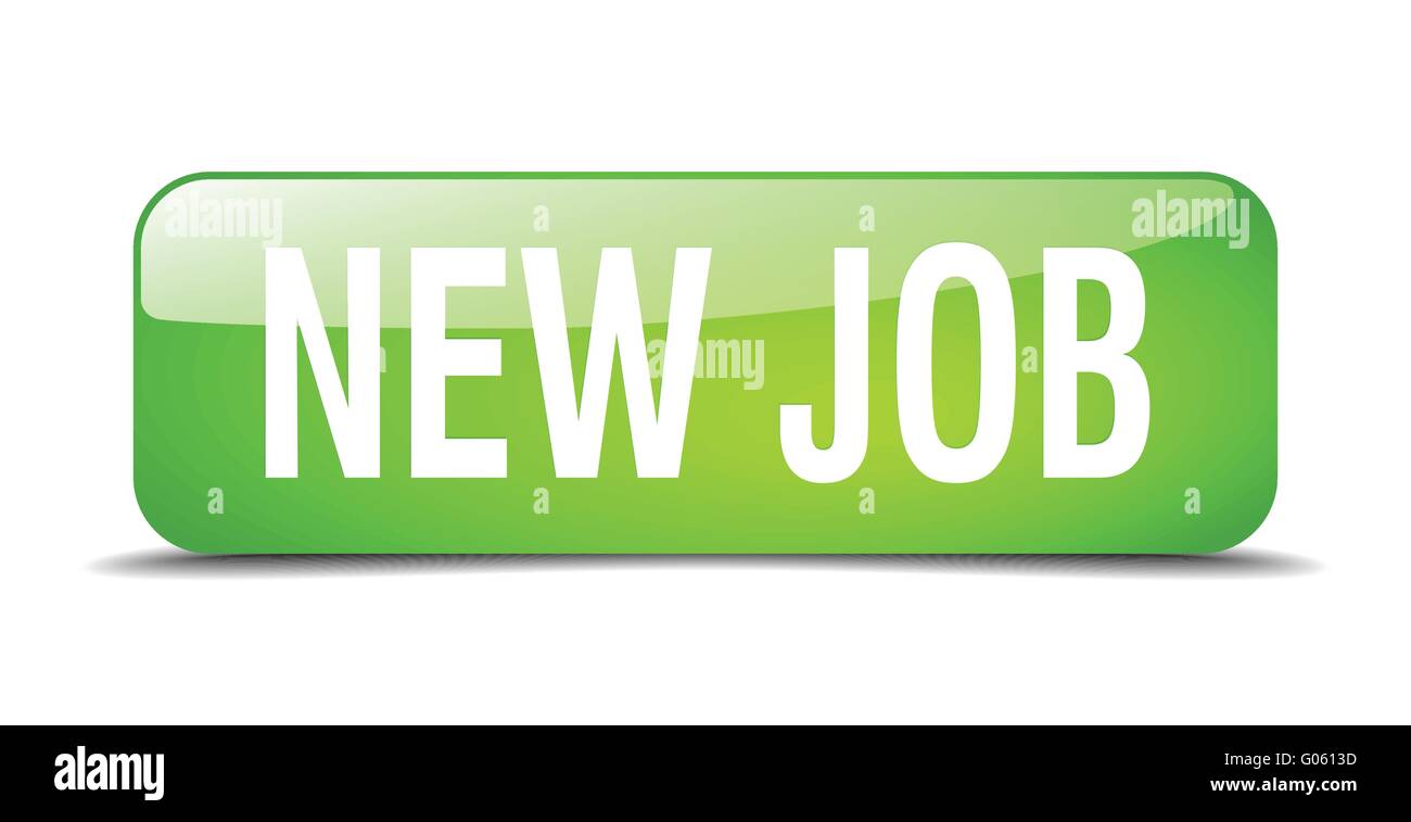 new job green square 3d realistic isolated web button Stock Vector ...