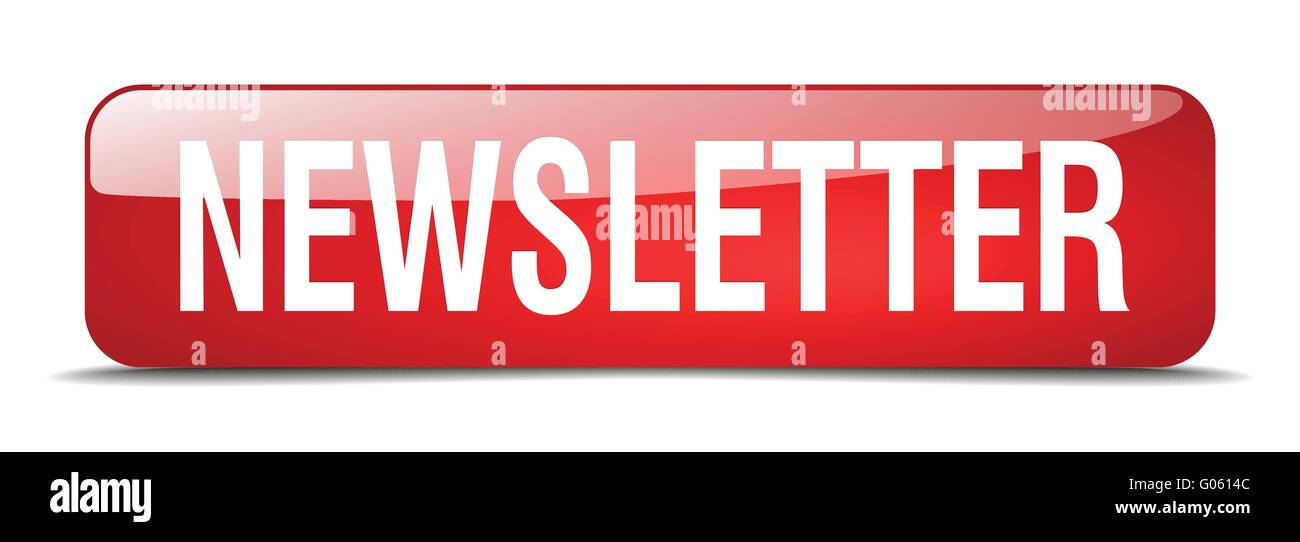 newsletter red square 3d realistic isolated web button Stock Vector ...