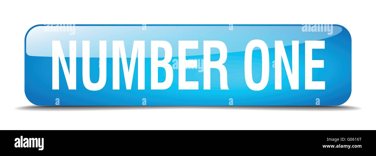 number one blue square 3d realistic isolated web button Stock Vector ...