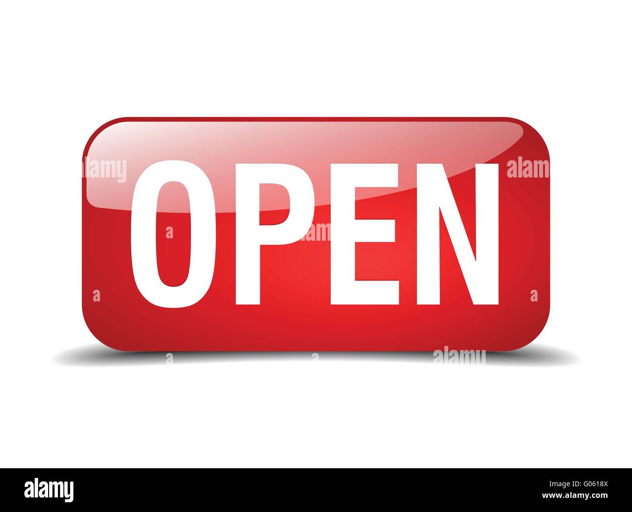 open red square 3d realistic isolated web button Stock Vector Image ...