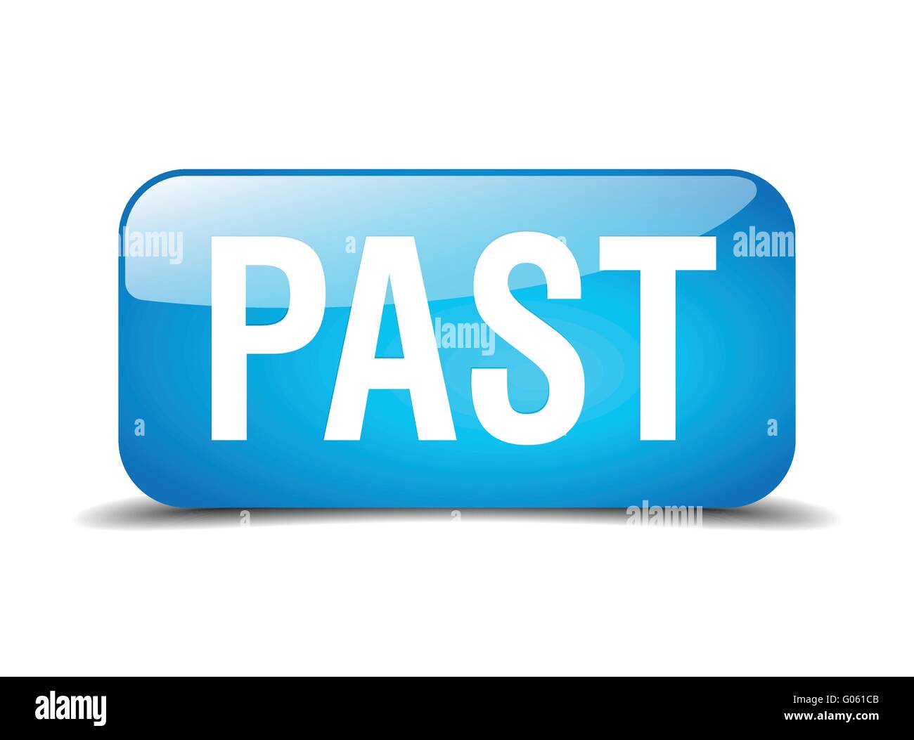 past blue square 3d realistic isolated web button Stock Vector Image ...