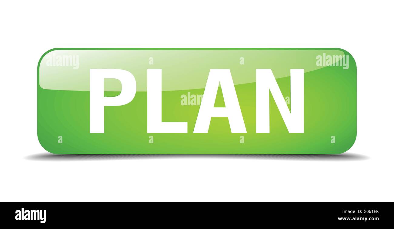 plan green square 3d realistic isolated web button Stock Vector Image ...