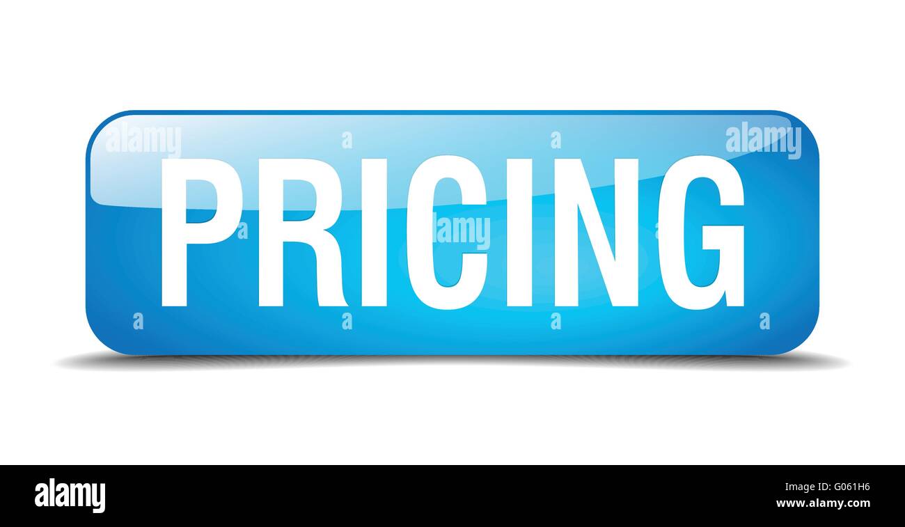 pricing blue square 3d realistic isolated web button Stock Vector Image ...