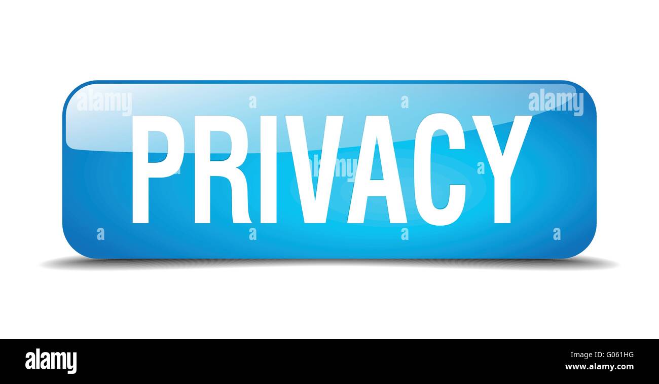 privacy blue square 3d realistic isolated web button Stock Vector Image ...