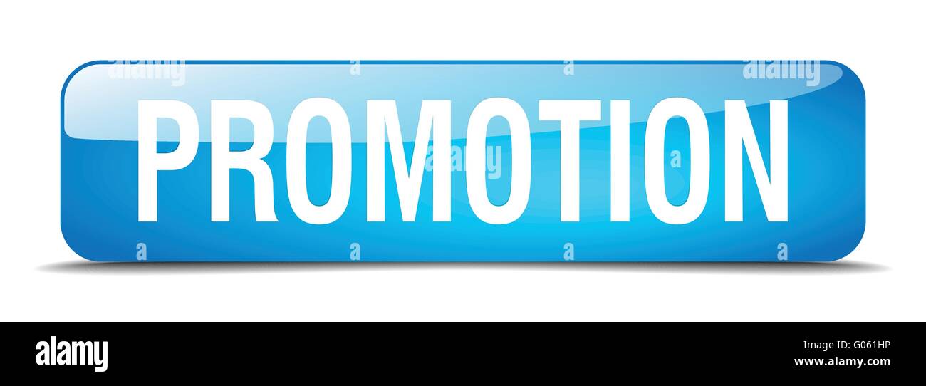 promotion blue square 3d realistic isolated web button Stock Vector ...
