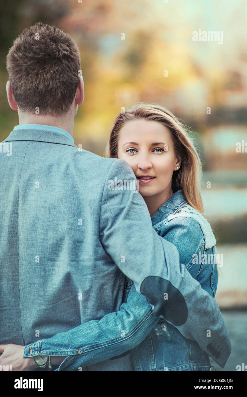 Man walk behind woman hi-res stock photography and images - Alamy