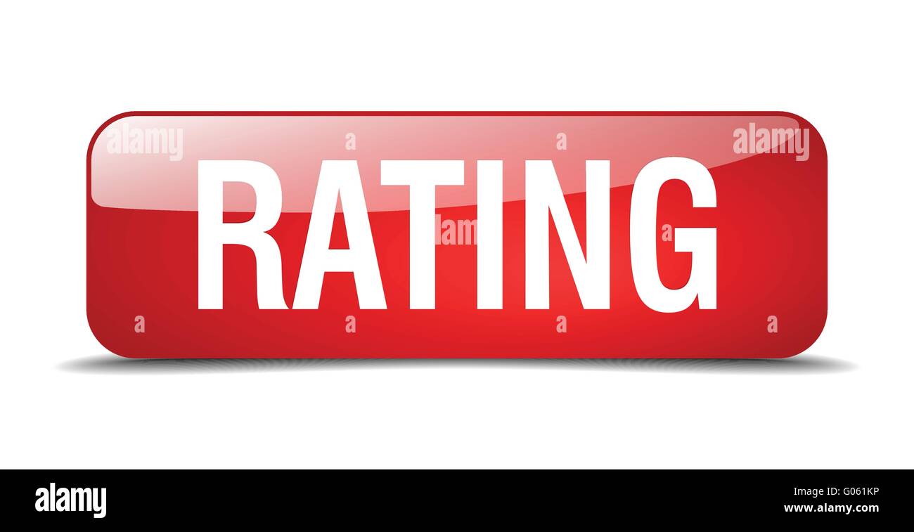 rating red square 3d realistic isolated web button Stock Vector Image ...