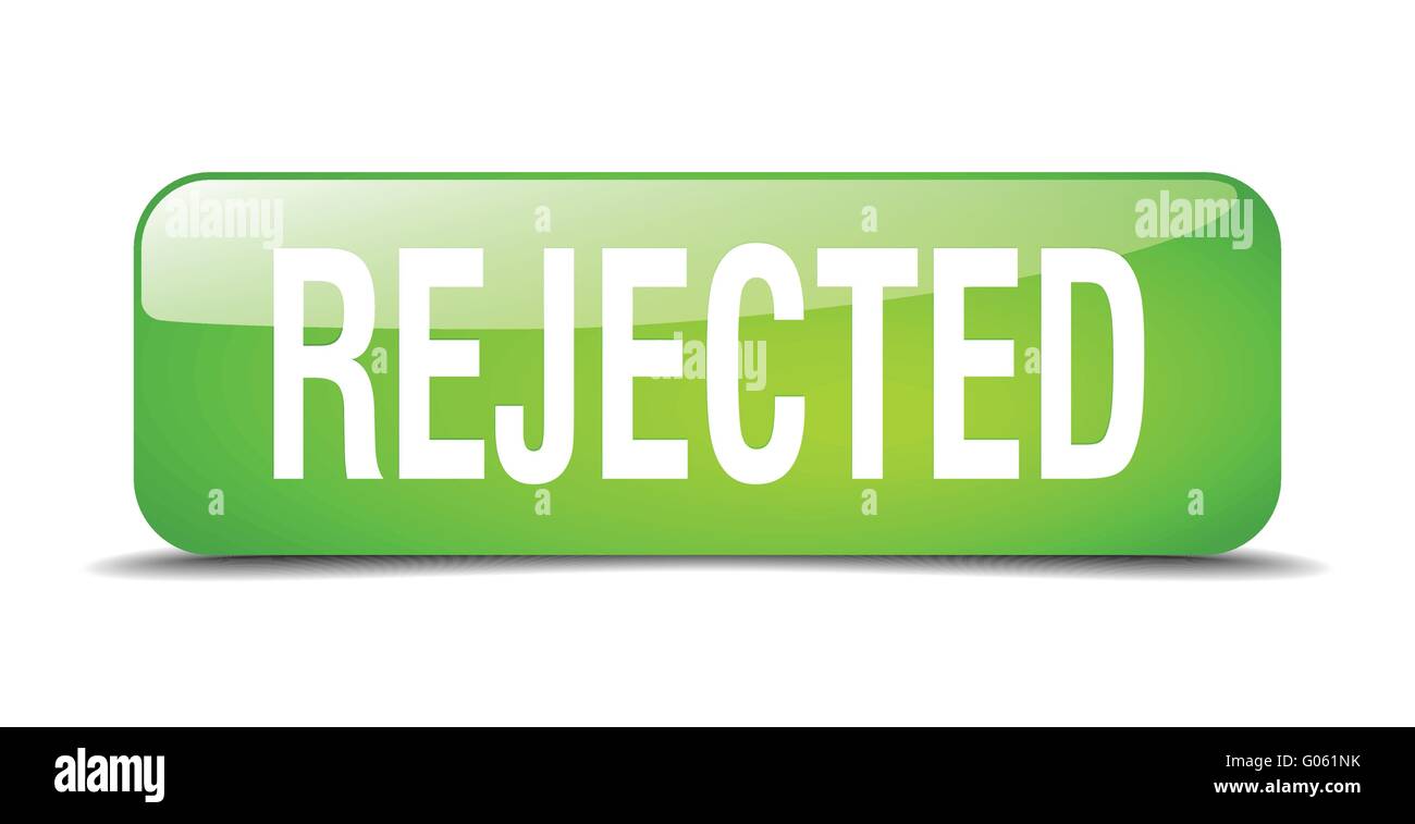 rejected green square 3d realistic isolated web button Stock Vector ...