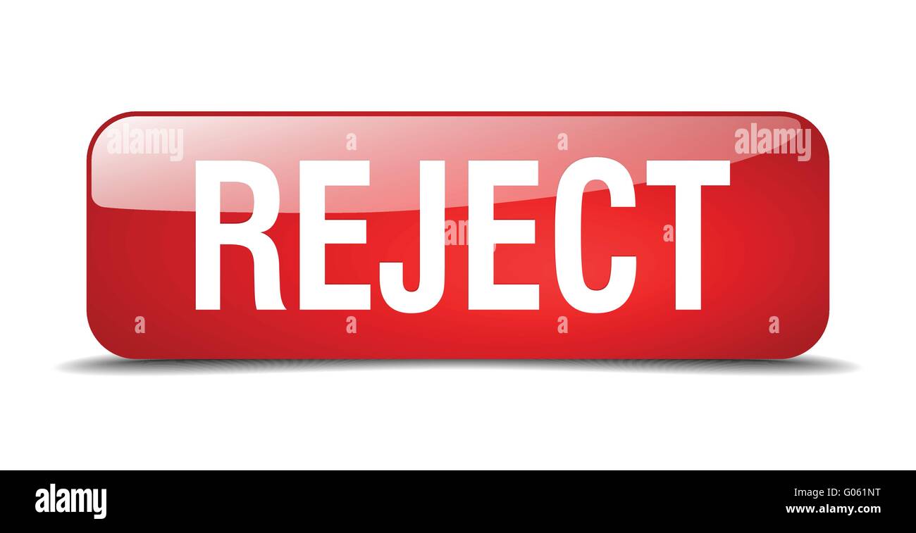 reject red square 3d realistic isolated web button Stock Vector Image & Art - Alamy