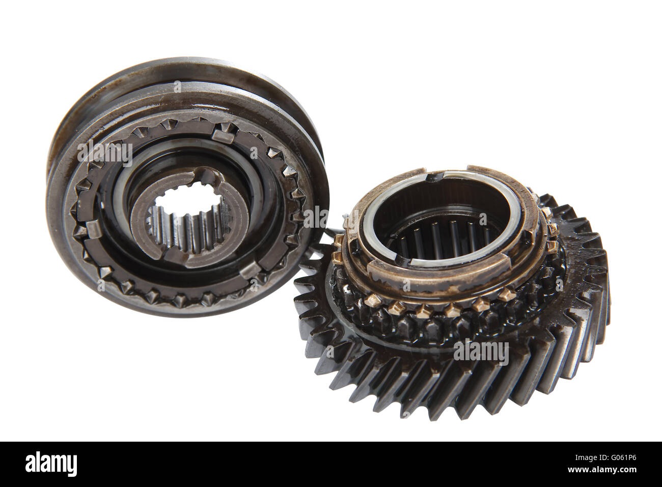 Pinion gear synchronizer gearbox car, isolated, on a white background ...