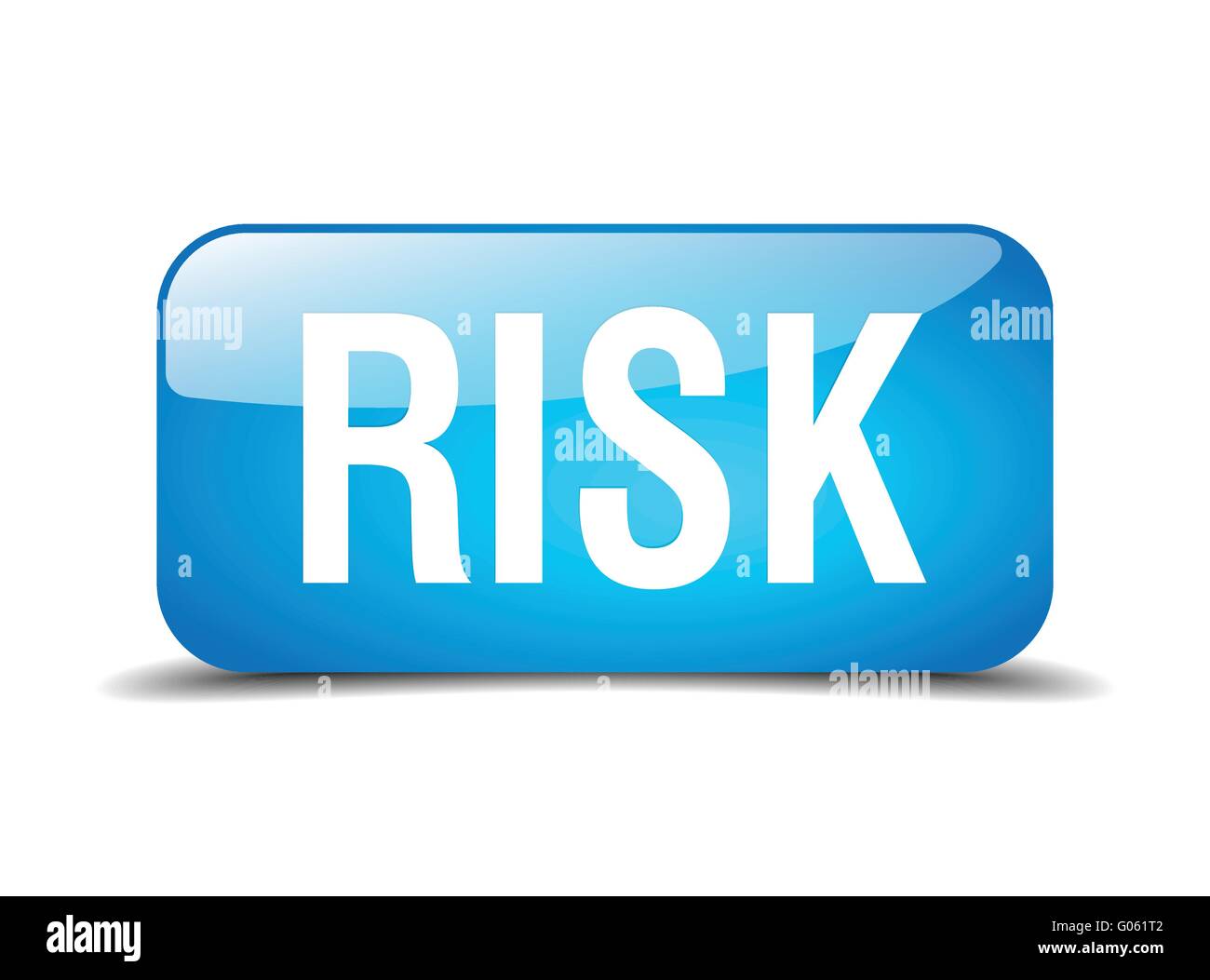 risk blue square 3d realistic isolated web button Stock Vector Image ...